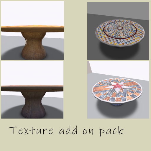 Second Life Marketplace - !TF~Round Table Texture ADD ONS